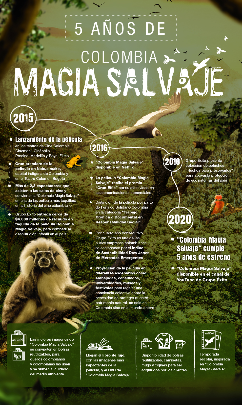 “colombia Magia Salvaje” Celebra 5 Años De Estreno Grupo Éxito